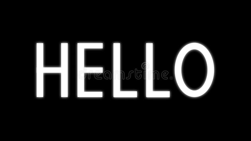 Animated Hello with Handwriting Text Effect in White Color and Black ...