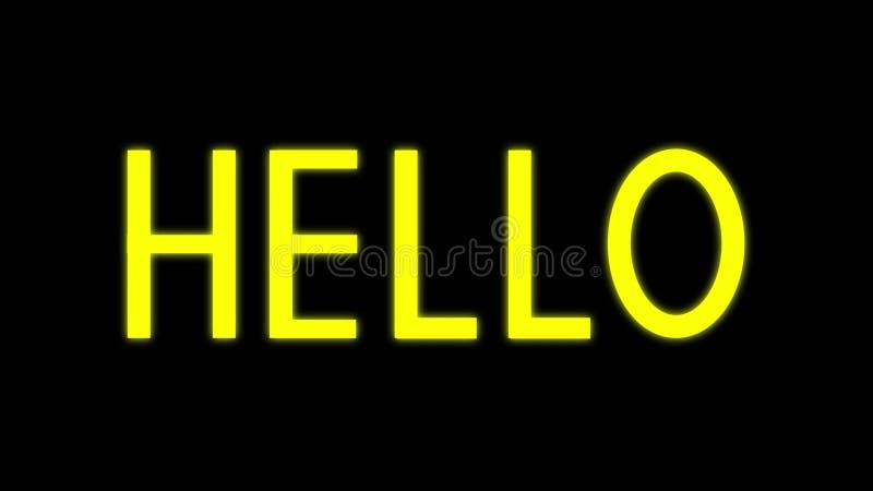 Animated Hello with Handwriting Text Effect in Yellow Color and Black ...