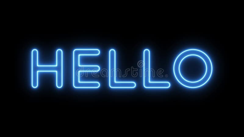 Animated Hello with Looping Stroke Text Effect Using Blue Neon Color ...