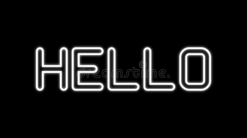 Animated Hello with Raining Characters Text Effect in White Neon Color ...