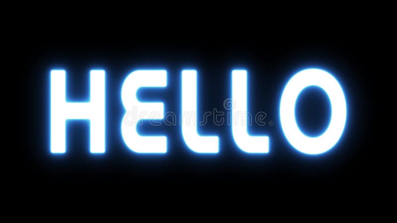 Animated Hello with Random Blur Text Effect in Blue Neon Color Stock ...
