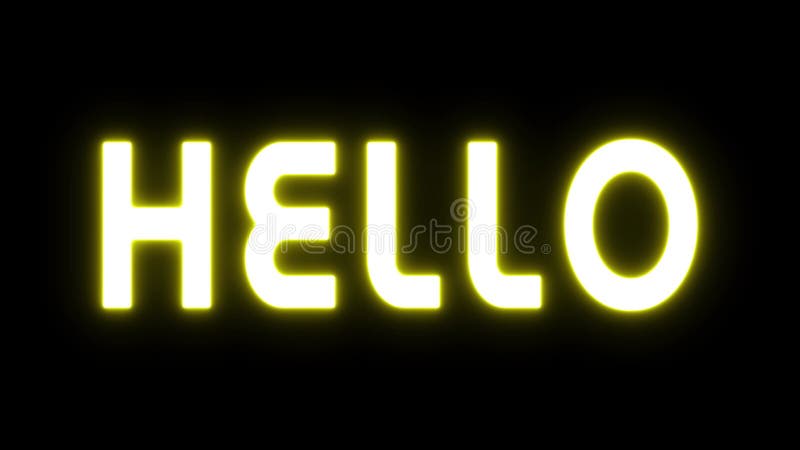 Animated Hello with Random Blur Text Effect in Yellow Neon Color and ...