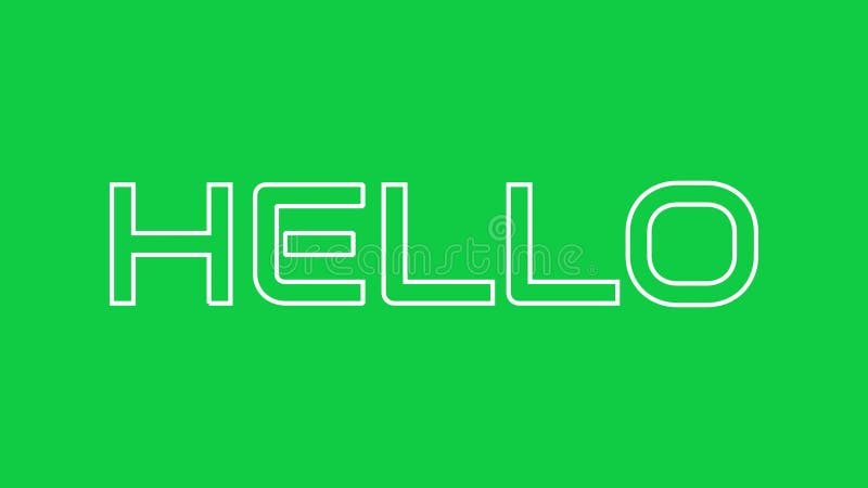 Animated Hello with Stroke and Flicker Text Effect in Red, Green, and ...
