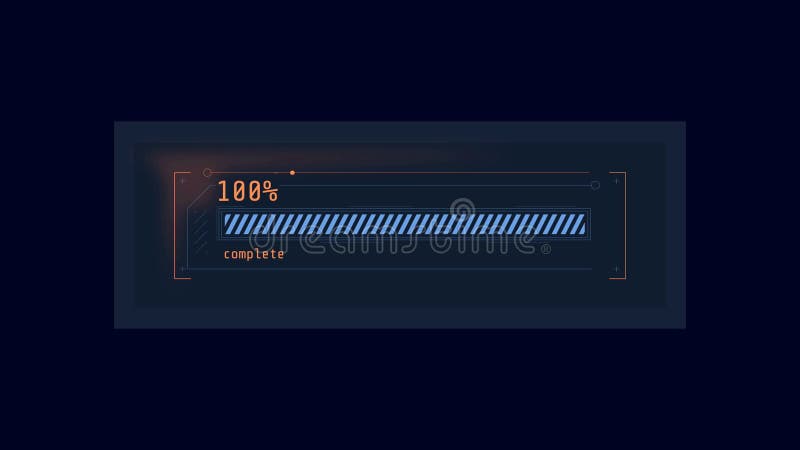 Hud Loading Element Frame With Decoding Progress Bar Stock Footage 7963