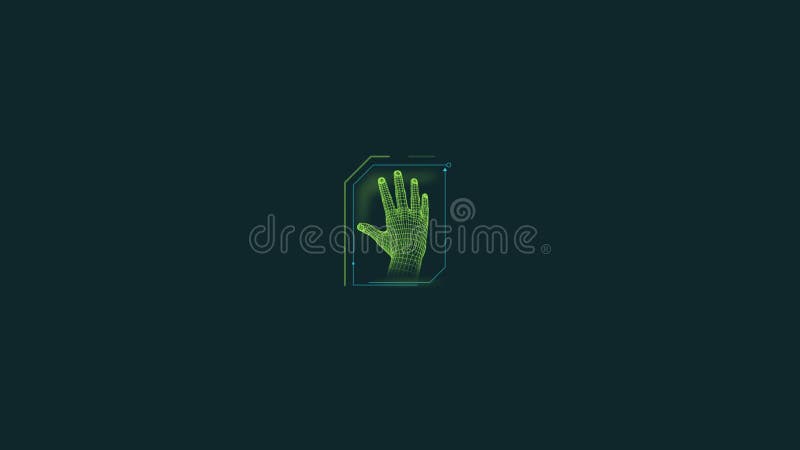 HUD Element - Animation of Human Hand Scanning. Stock Video - Video of ...