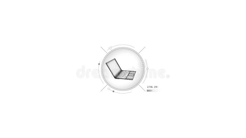 HUD Element - Animation of 3D Virtual Laptop. Stock Video - Video of ...
