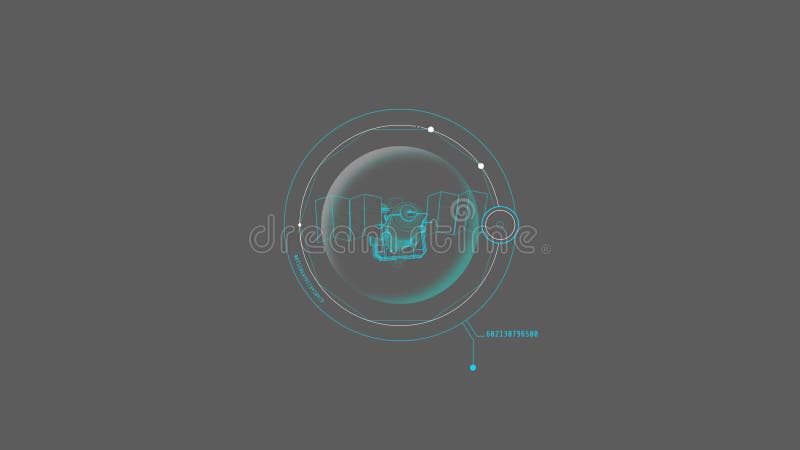 HUD Element - Animation of 3D Satellite with a Text Callout. Stock ...