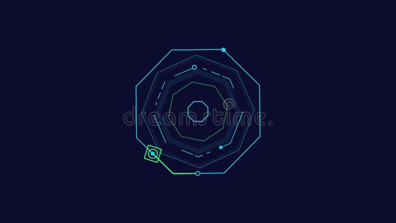 Animated HUD Infographic Element Composed of Line Polygons. Stock Video ...