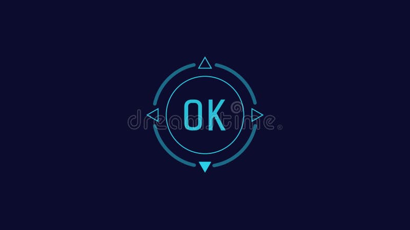 Animated HUD Infographic Element OK Round Button Stock Footage - Video ...