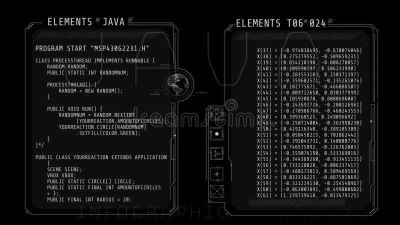 Animated HUD Windows with Lines of Code. Stock Video - Video of ...