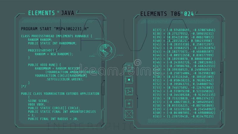 Animated HUD Windows with Lines of Code. Stock Video - Video of hitech ...