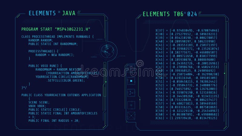 Animated HUD Windows with Lines of Code. Stock Video - Video of digital ...