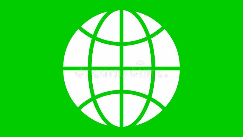 Animated Icon of Globe. Flat White Symbol of Planet. Concept of Net ...