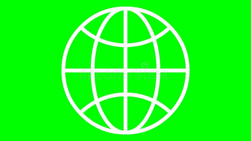 Animated Icon of Globe. Line White Symbol of Planet. Concept of Net ...