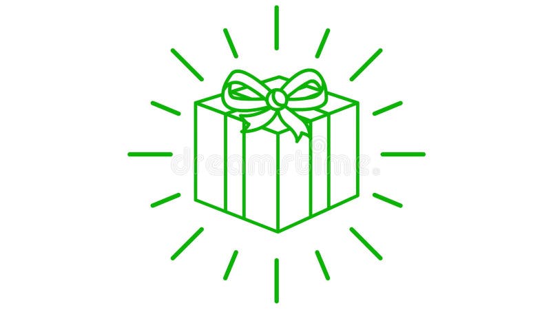 Animated Icon of Black Gift with Rays Around. Symbol of Present Stock ...