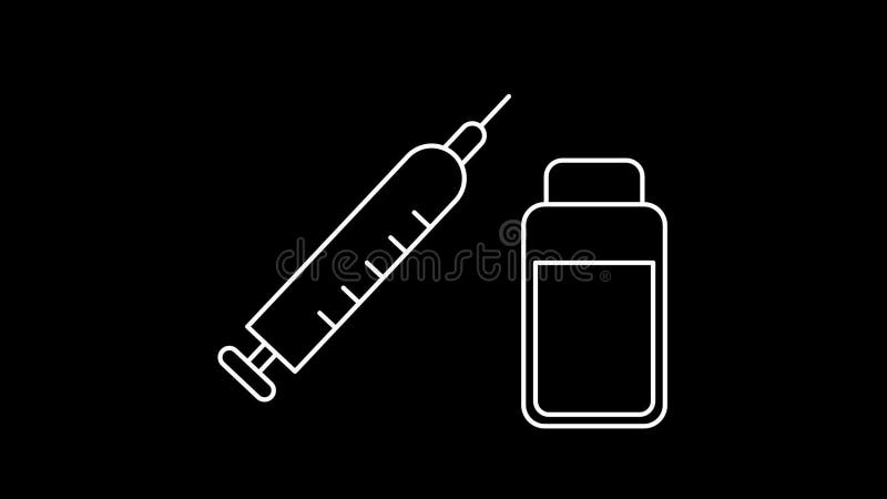 Animated Opioid Icons in Thin Line Style Stock Video - Video of ...