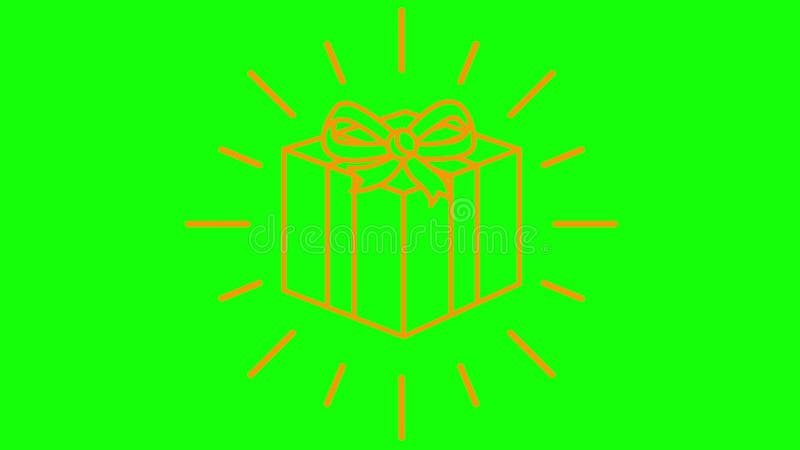 Animated Icon of Black Gift with Rays Around. Symbol of Present Stock ...