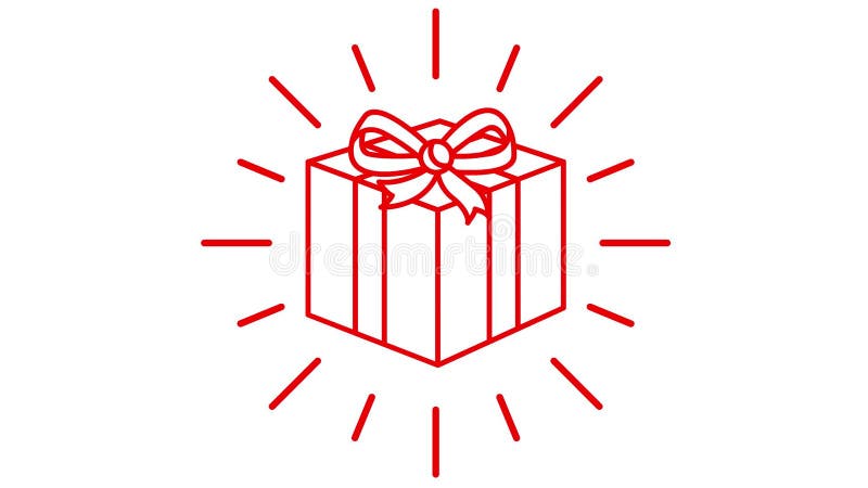 Animated Icon of Black Gift with Rays Around. Symbol of Present Stock ...