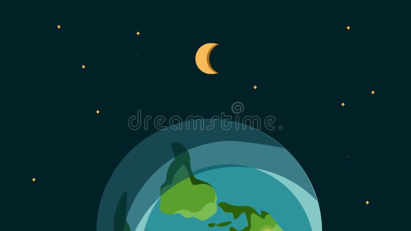 Animated Illustration of the Beautiful Scenery of the Earth at Night ...