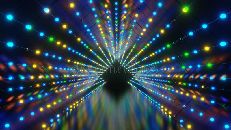 Animated Illustration of Colorful Neon Light Effect Tunnel Stock Video ...