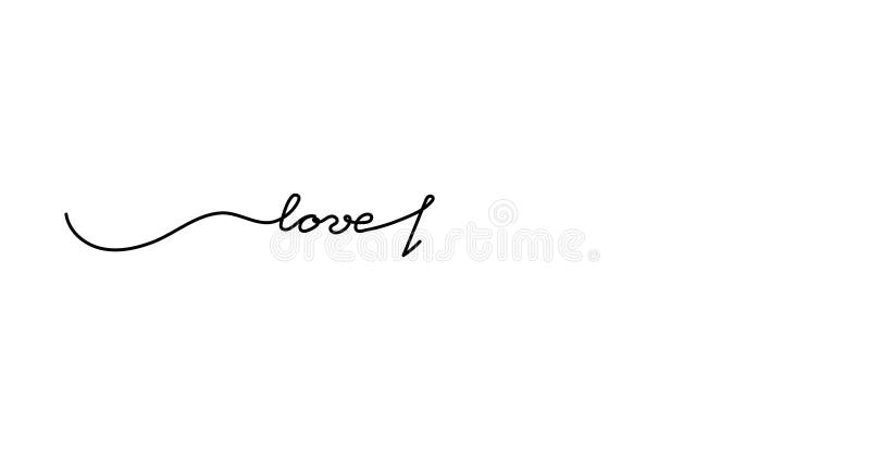 Animated Illustration. Continuous One Line Script Cursive Text Love ...