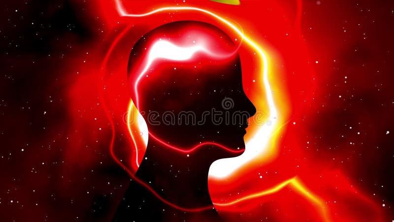 Animated Illustration of Human Brain Activity with Light Effect Stock ...