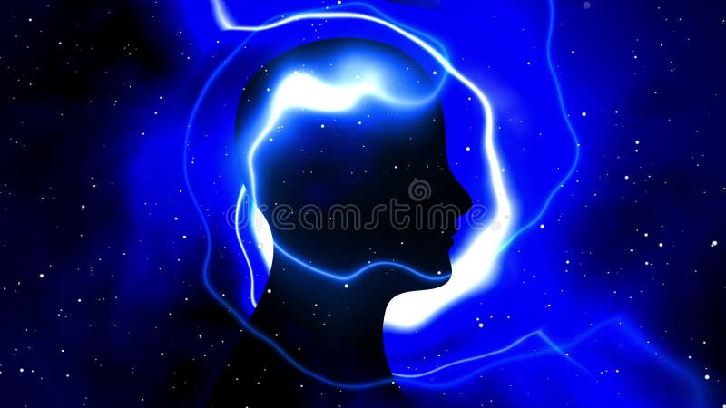 Animated Illustration of Human Brain Activity with Light Effect Stock ...