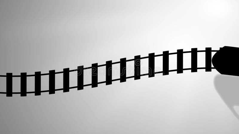 Animated Illustration with a Train on the Rail Stock Video - Video of ...