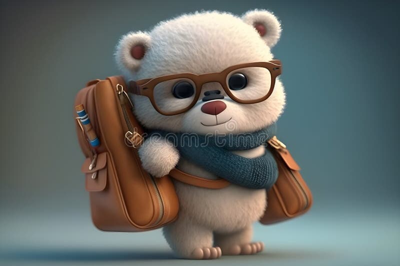 White Bear Animated Illustration, Created by Generative Ai Technology ...
