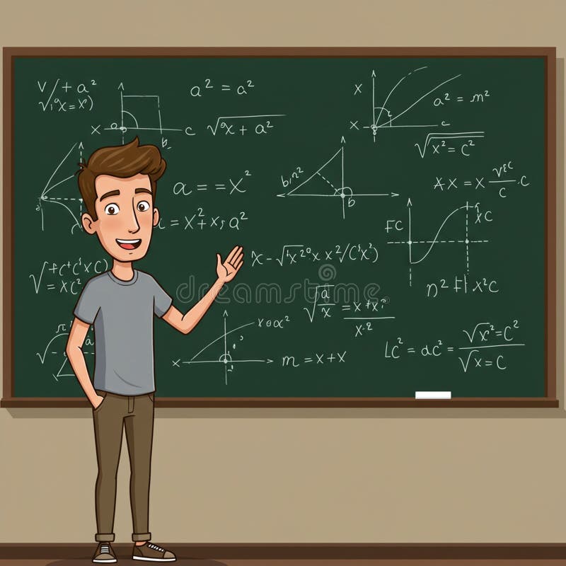 Animated Illustration of a Young Man Standing in Front of a Large ...