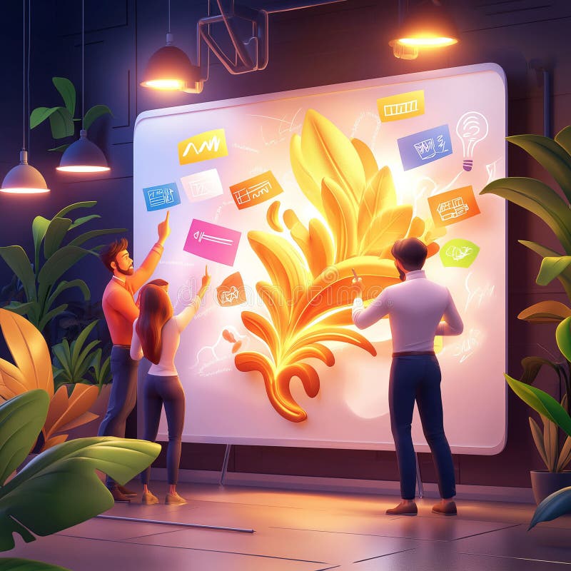 Collaboration Hub stock illustration. Illustration of brainstorming ...