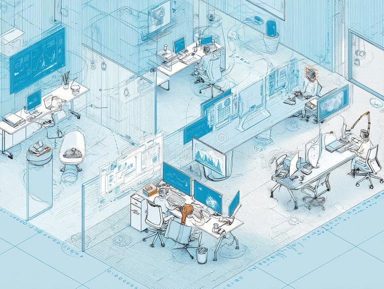 Animated Image Depicts a Modern, Technologically Advanced Open-concept ...