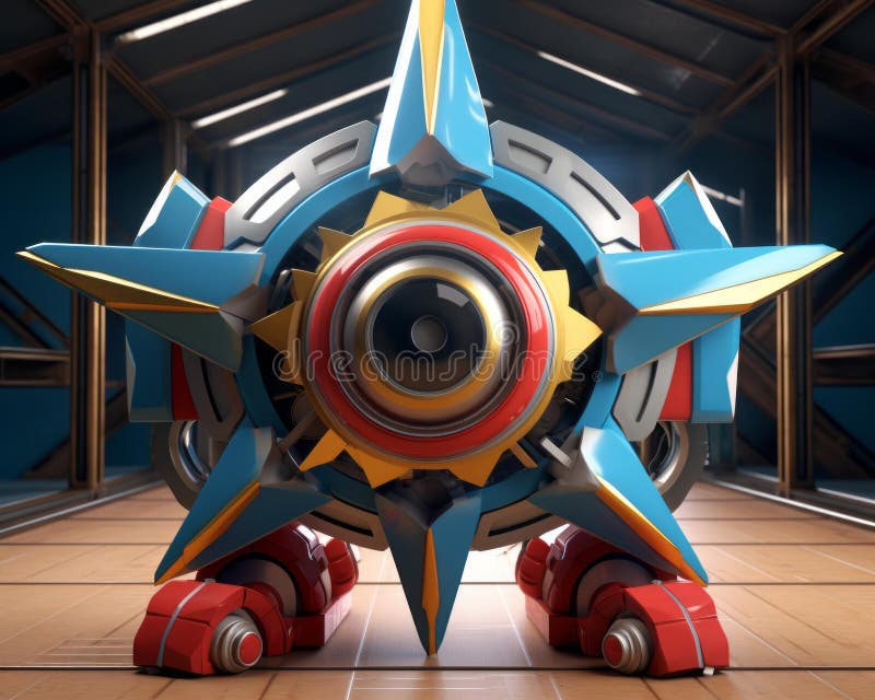 An Animated Image of a Robot with a Star on it Stock Illustration ...