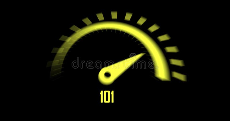 Animated Indicator of Speed Meter. 2d Speed Meter with Counting Number ...