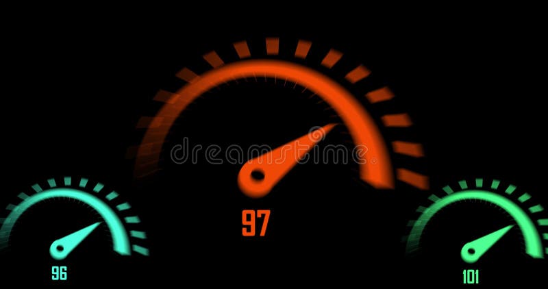 Animated Indicator of Speed Meter. 2d Speed Meter with Counting Number ...