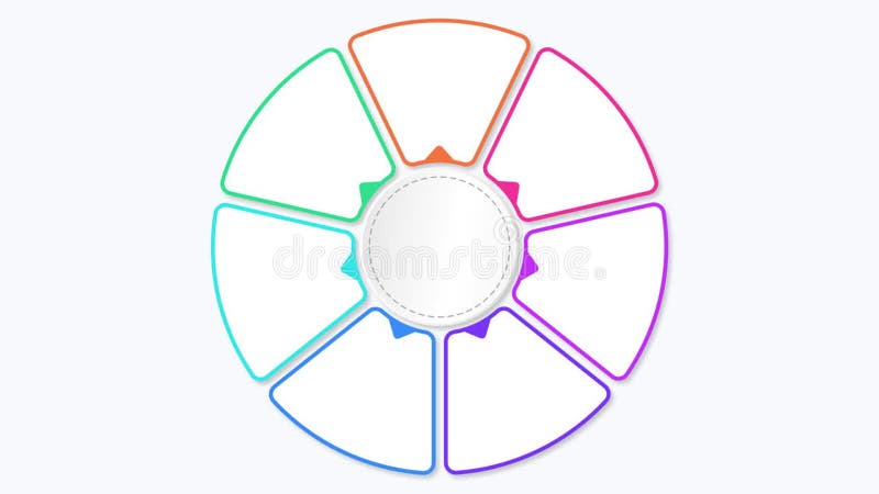 Animated Circle Infographic Design, Motion Graphics 8 Steps, Objects ...