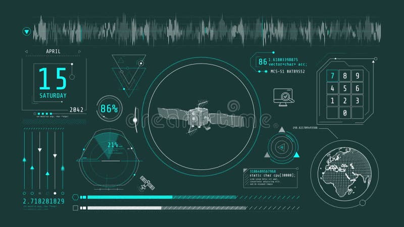 Dynamic Animation on the Theme of Receiving Satellite Data. Stock ...