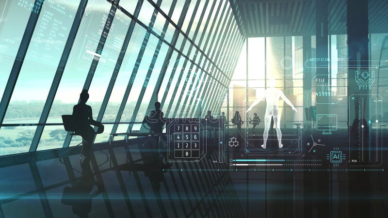 Creation of Artificial Intelligence Based on a Person. 3D Render Stock ...