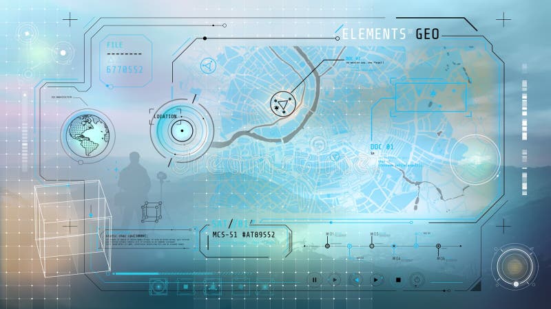 Animated Infographics with Map about Geolocation and Travel. Stock ...