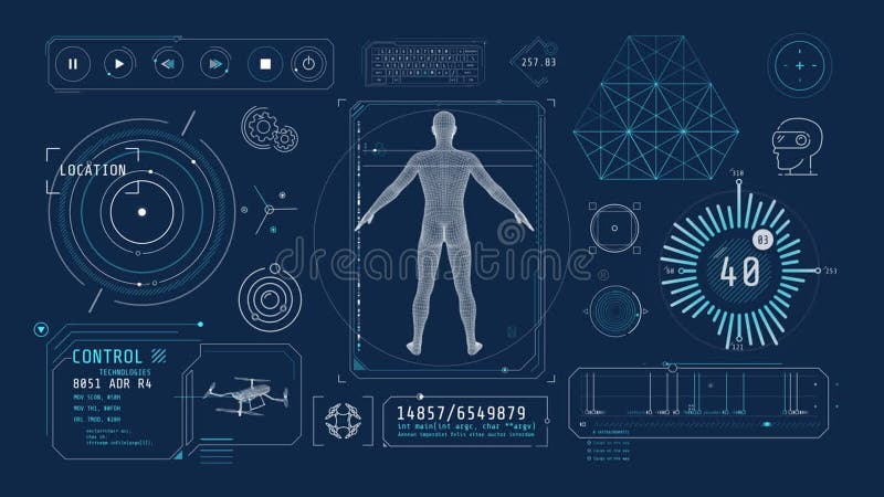 Animated Infographics on the Theme of Human Digitalization. Stock ...