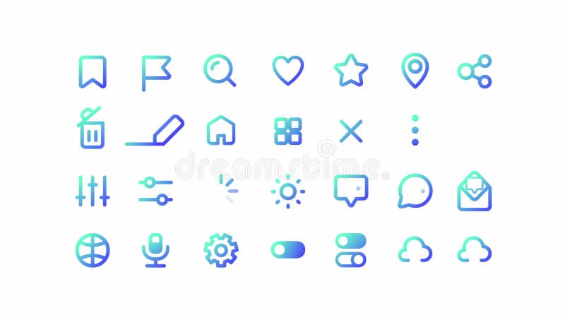 Animated Interface Gradient Ui Icons Stock Video - Video of graphic ...