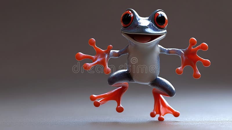 Animated jumping frog stock illustration. Illustration of jumping ...
