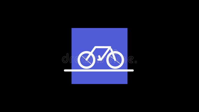 Animated 4k Resolution Bicycle Icon on Transparent Background Stock ...