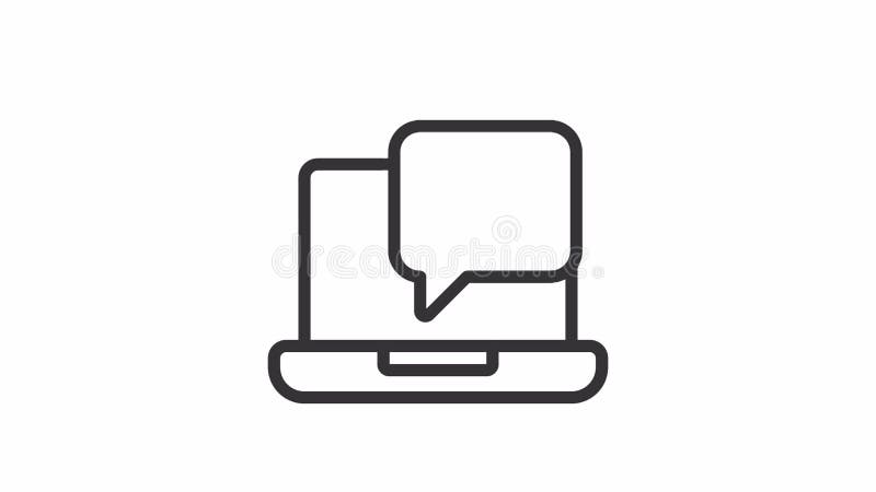 Animated Laptop Message Linear Icon Stock Video - Video of loop, chat ...