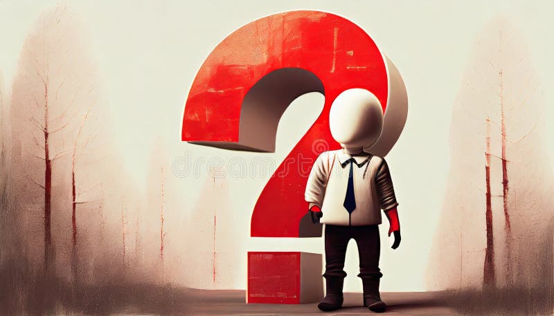 Animated Large Question Mark with Character Stock Illustration ...
