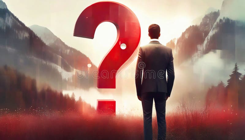 Animated Large Question Mark with Character Stock Illustration ...