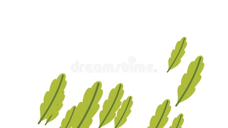 Animated Leaf Seamless Pattern in a Seamless Loop. Stock Footage ...