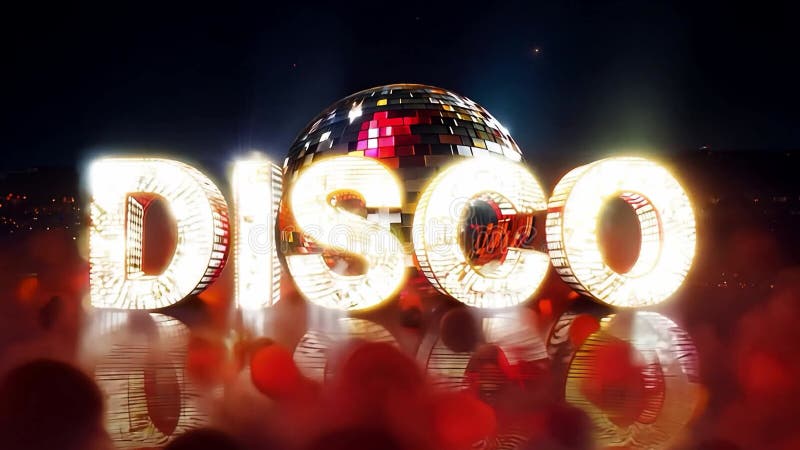 An Animated Lettering of the Word Disco Made of Animated Lights and ...