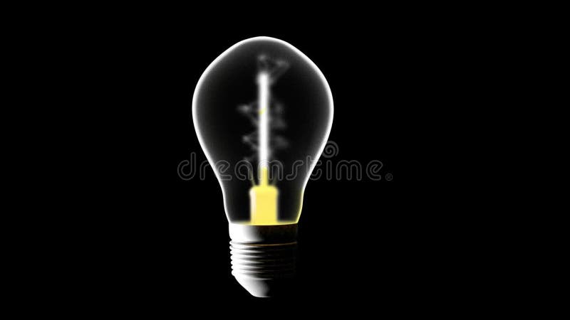 Animated Light Bulb Isolated with Alpha Channel. Seamless Loop Stock ...