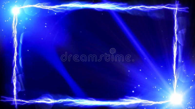 Lightning Border Frame on Black Background Animation Stock Video ...